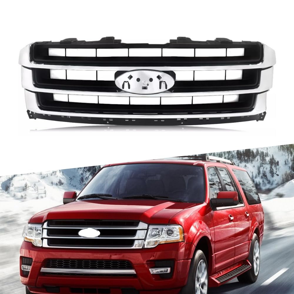 ONEPI Chrome Front Grill Fit For Ford Expedition 2015 2016 2017 Models ...