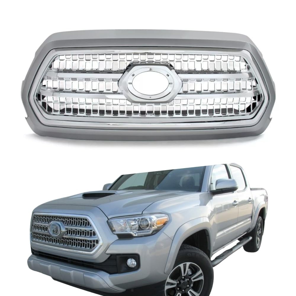 ONEPI Front Grill Silver Sky W/ Chrome Insert Compatible with Toyota ...