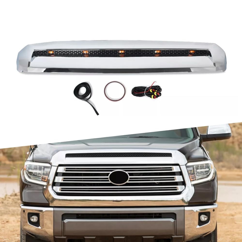 ONEPI Front Upper Hood Bugle Molding with 5 Amber LEDs Compatible with ...
