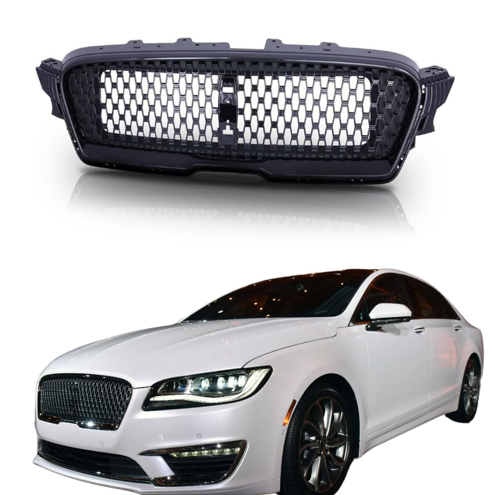 ONEPI Gloss Black Front Grill Compatible with 2017 2018 2019 Lincoln MKZ, Replacement for ...