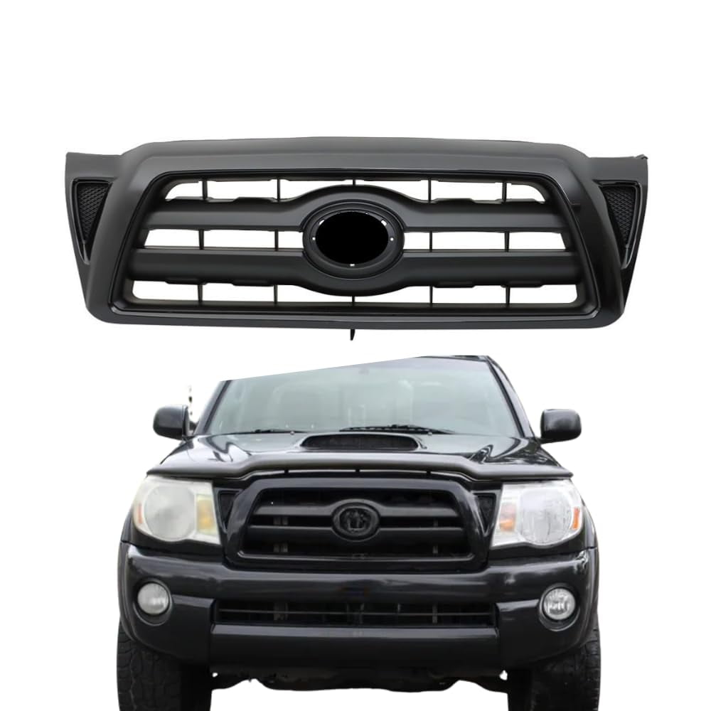 ONEPI Gloss Black Front Grill W/Black Insert Compatible with Toyota ...
