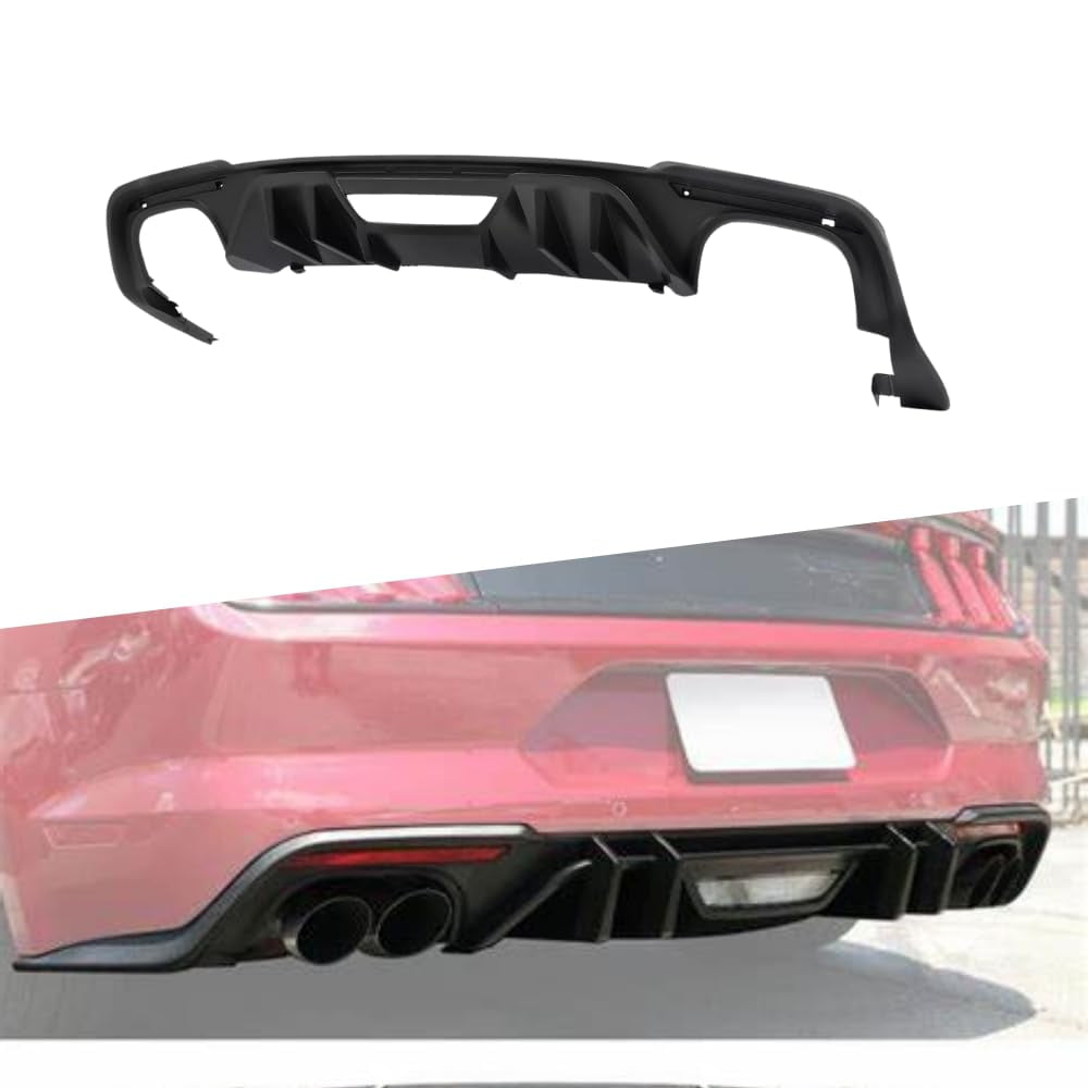 ONEPI Matte Black Rear Bumper Diffuser Spoiler Compatible with for Ford ...