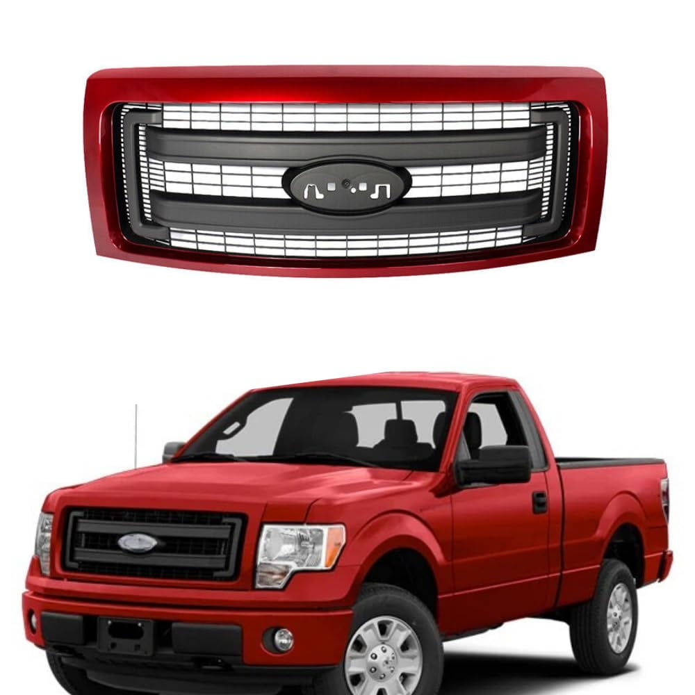 ONEPI Ruby Red Front Grill Compatible with Ford F150 FX2/FX4/King Ranch ...