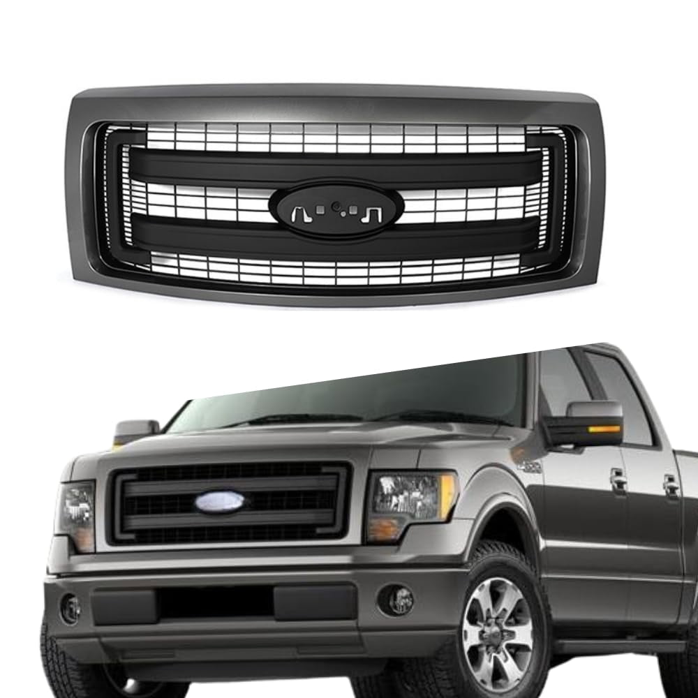 ONEPI Sterling Gray Front Grill Compatible with Ford F150 FX2/FX4/King ...