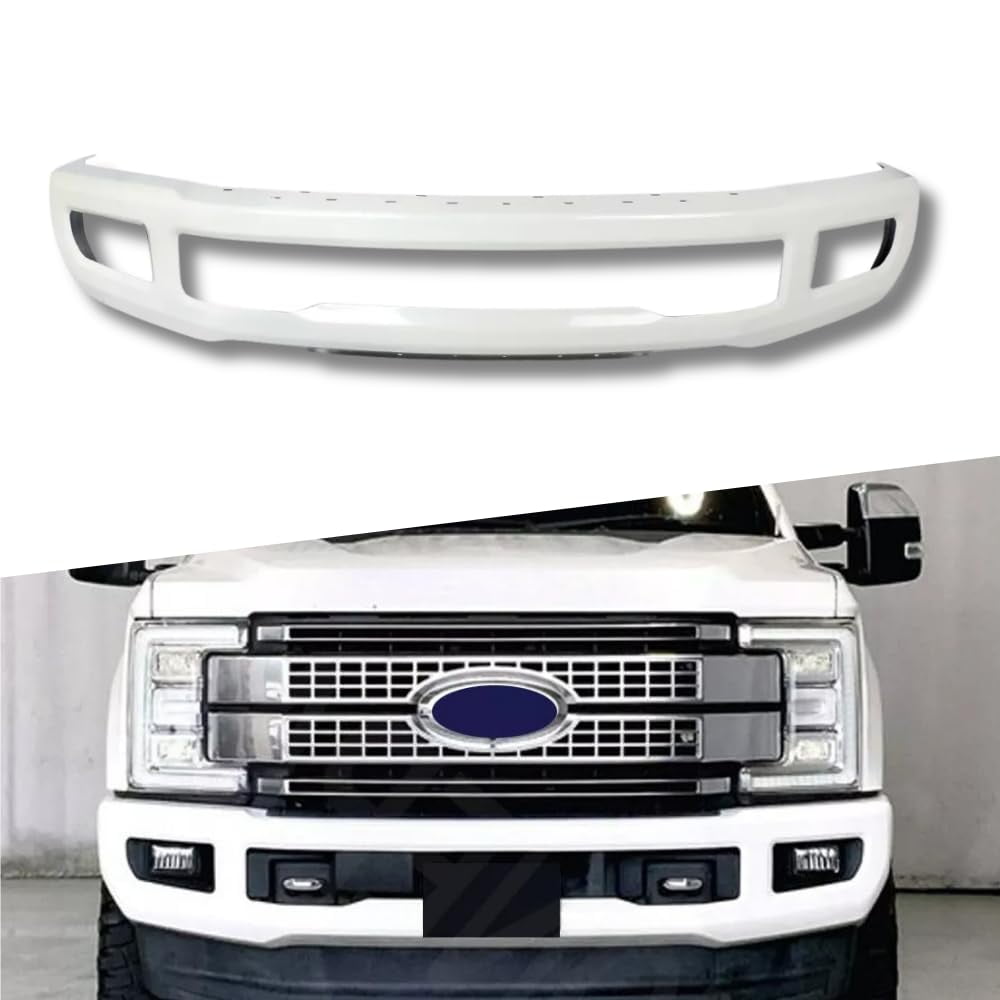 ONEPI White Platinum Front Bumper Face Bar Compatible with Ford Super Duty F250 F350 King Ranch ...