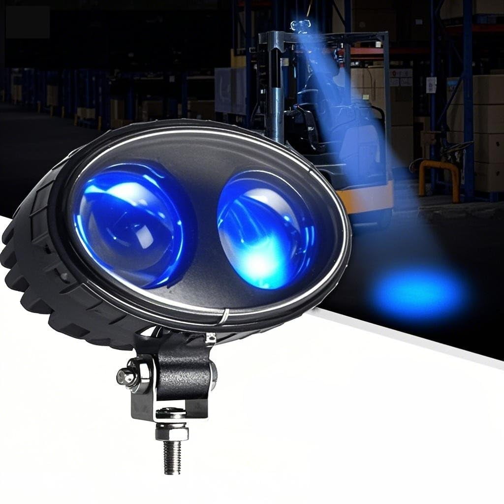 ONERAY Forklift Lights Blue IFF17 Safety Zone Light 8W Warehouse Pedestrian Warning Spotlight ...