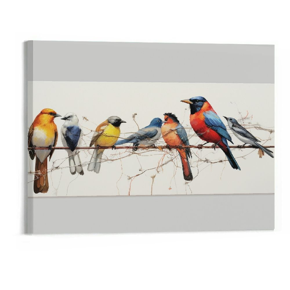 ONETECH, 20x16 Inch Large Bird Menagerie Ii by Wendy Russell - Walmart.com