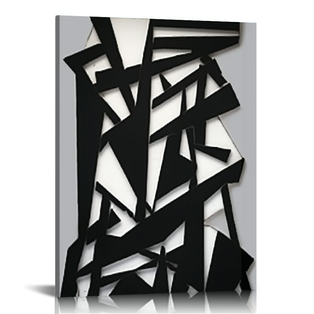 ONETECH 4 Pack Black Abstract Metal Wall Art, Minimalist Décor Single ...