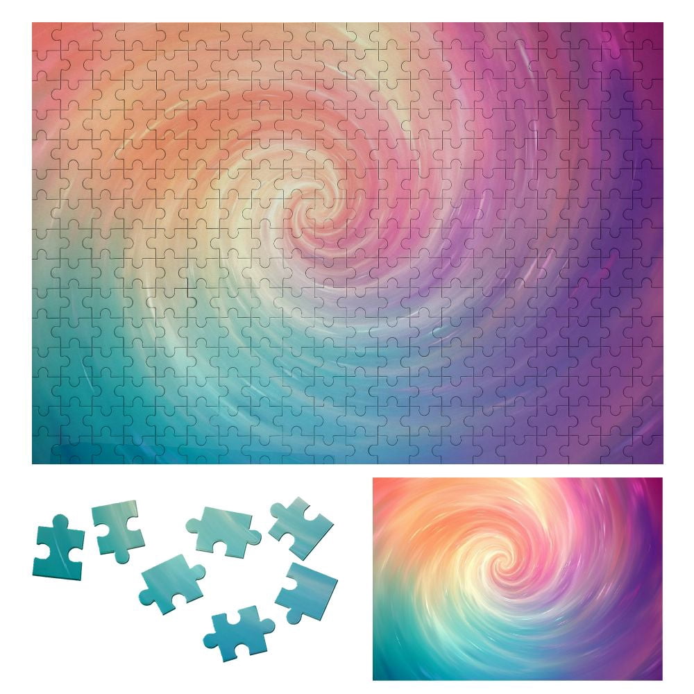 ONETECH 70s Retro Swirl Color Abstract Wooden Jigsaw Puzzle Challenging ...