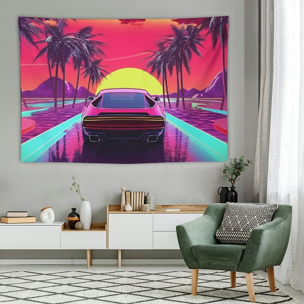 ONETECH 80s Retro Neon Tapestry Wall Hanging Punk Future Hawaii ...