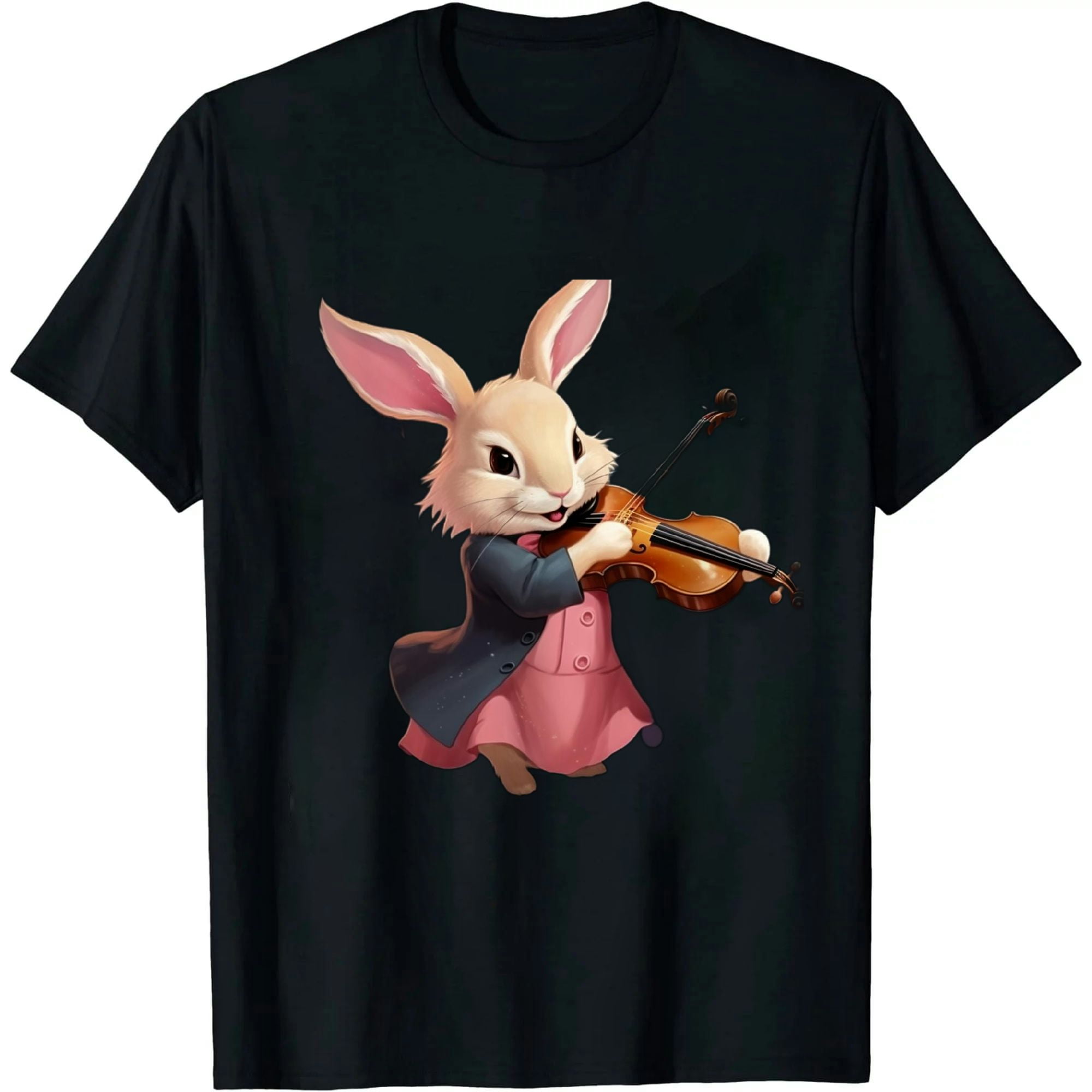 ONETECH A Cute Bunny Rabbit Rodent Playing Violin Violin T-Shirt ...