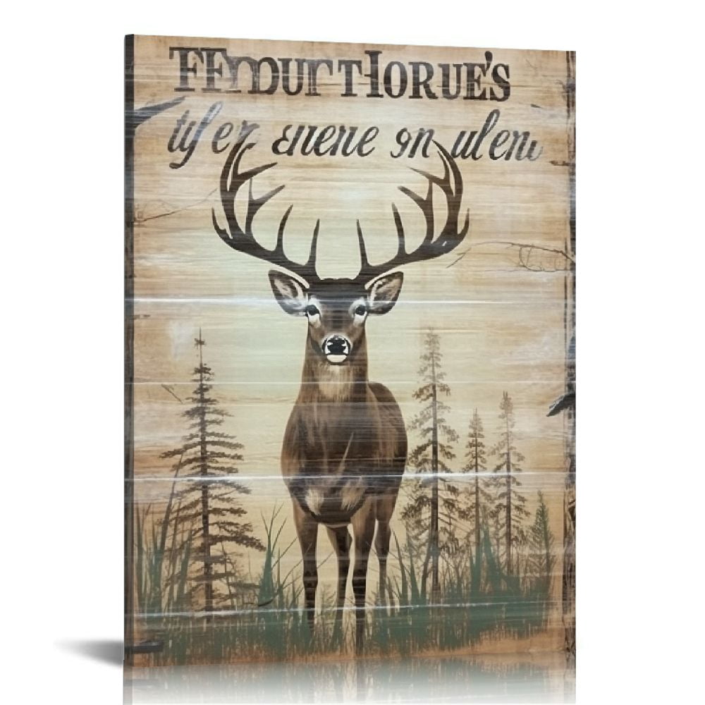 ONETECH A Hunter's Prayer Deer Wall Art Deer Picture Wall Decor ...