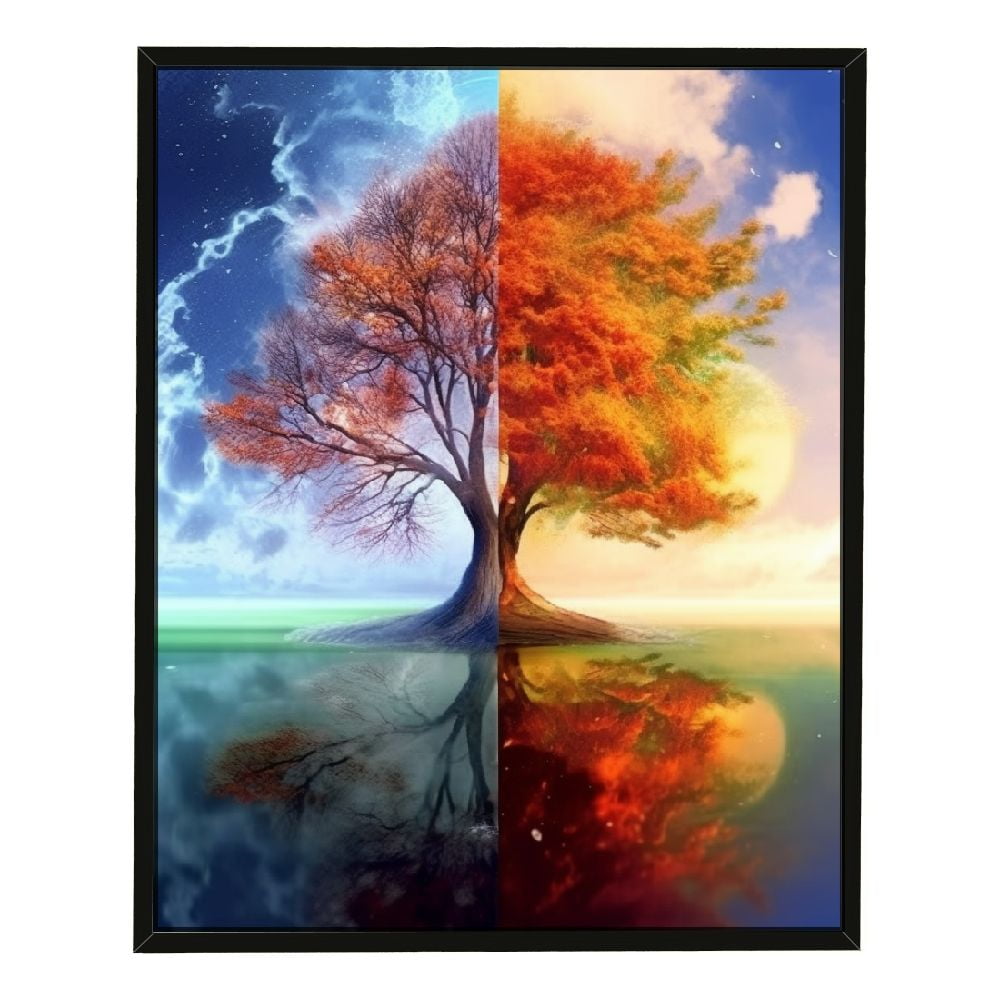 ONETECH AGCary Four Season Tree of Life Poster with Framed Print Canvas ...
