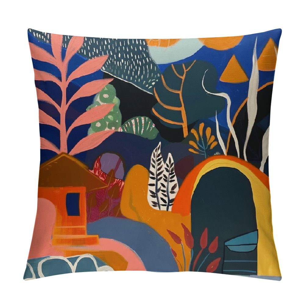ONETECH Abstract Art Mid Century Modern Throw Pillow Covers Colorful ...
