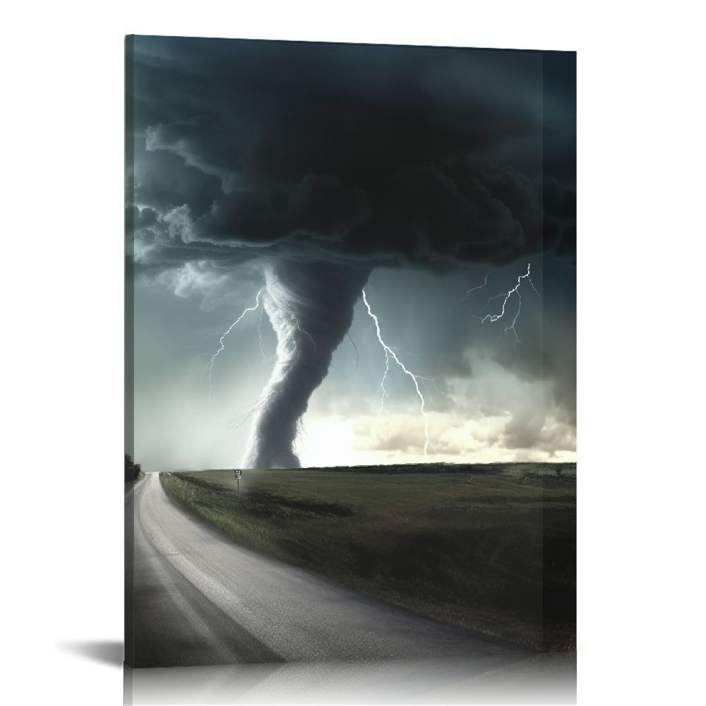 ONETECH Abstract Art Tornado And Lightning Poster Nature Landscape ...