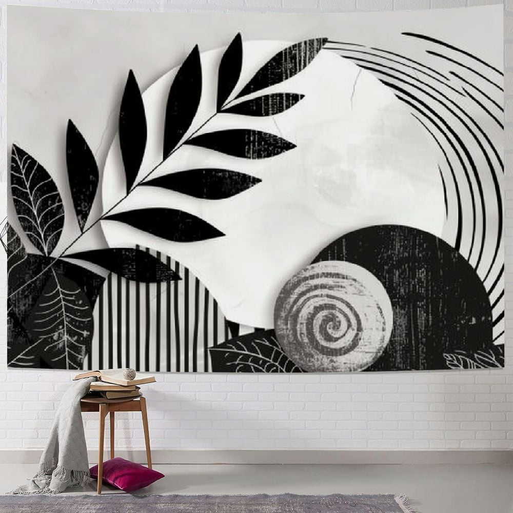 ONETECH Abstract Black Boho Mid Century Tapestry Modern Aesthetic ...
