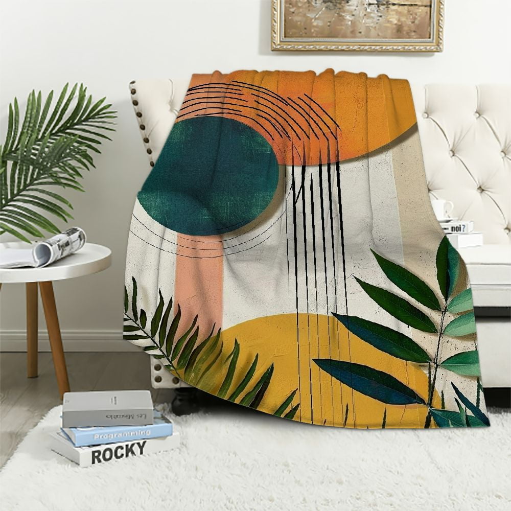 ONETECH Abstract Boho Throw Blanket Mid Century Blanket Couch Bed ...