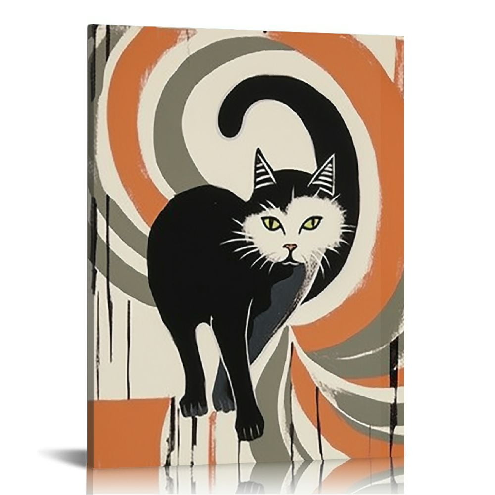 ONETECH Abstract Cat Wall Art Prints,Mid-Century Modern Cats Wall Decor ...