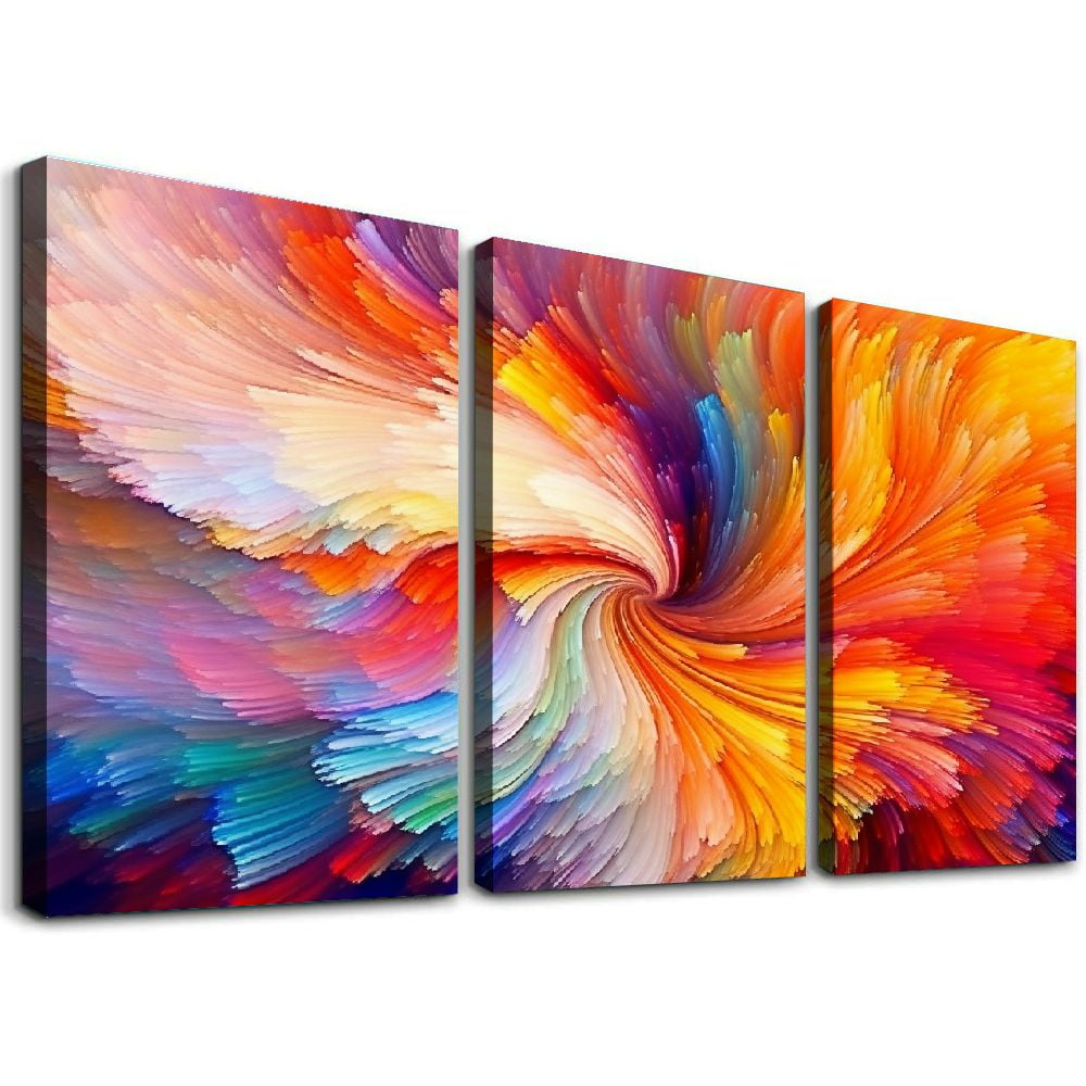 ONETECH Abstract Colorful Wall Art Rainbow Canvas Wall Decor Multicolor ...