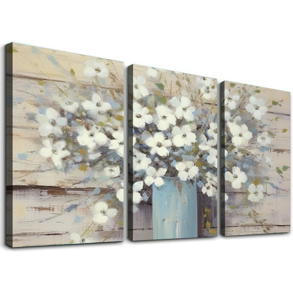 ONETECH Abstract Flower Canvas Wall Art - Bouquet Floral Painting ...
