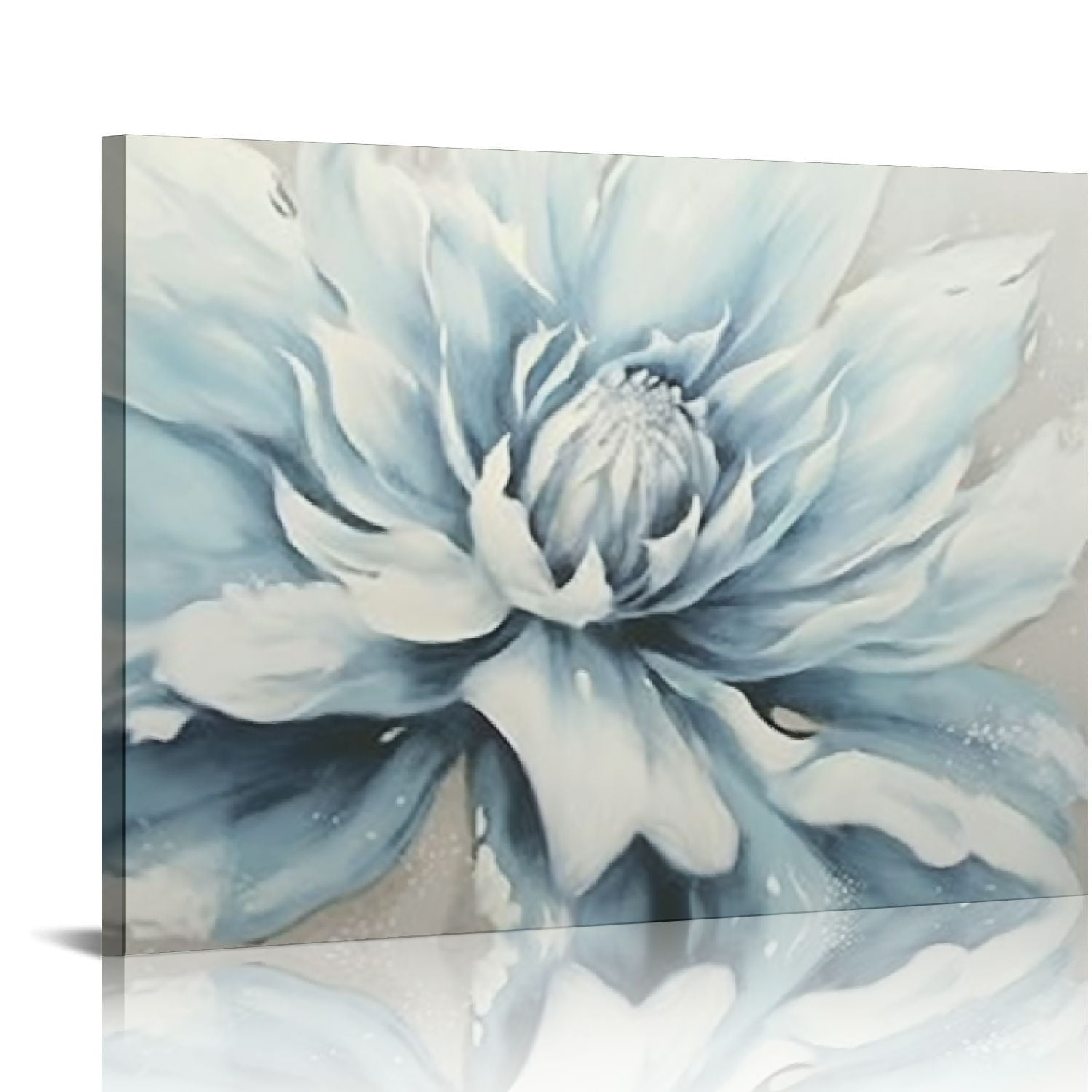 ONETECH Abstract Flower Canvas Wall Art: Elegant White Modern Floral ...
