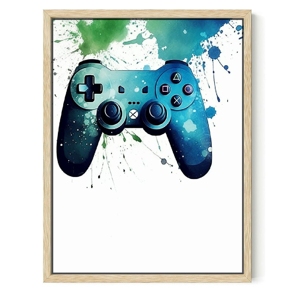 ONETECH Abstract Gamepad Canvas Wall ArtVideo Game Art Print Video Game ...