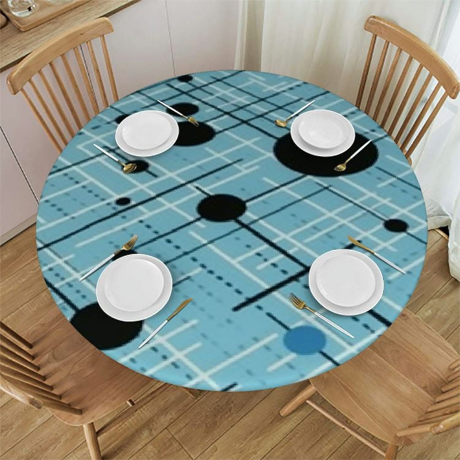 ONETECH Abstract Geometric Retro Mid Century Lines Circle Round ...