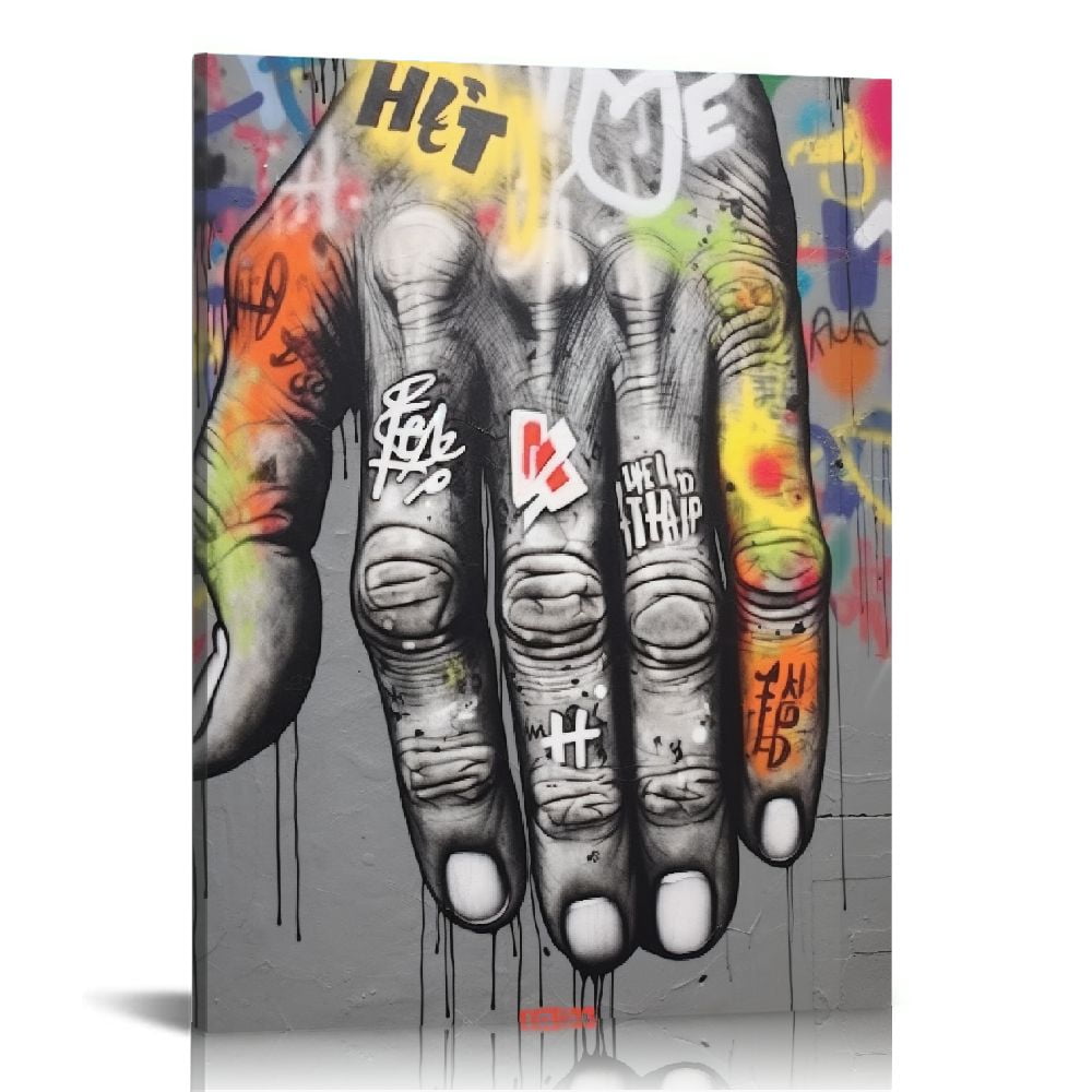 ONETECH Abstract Graffiti Wall Art Love Hand Painting Posters ...