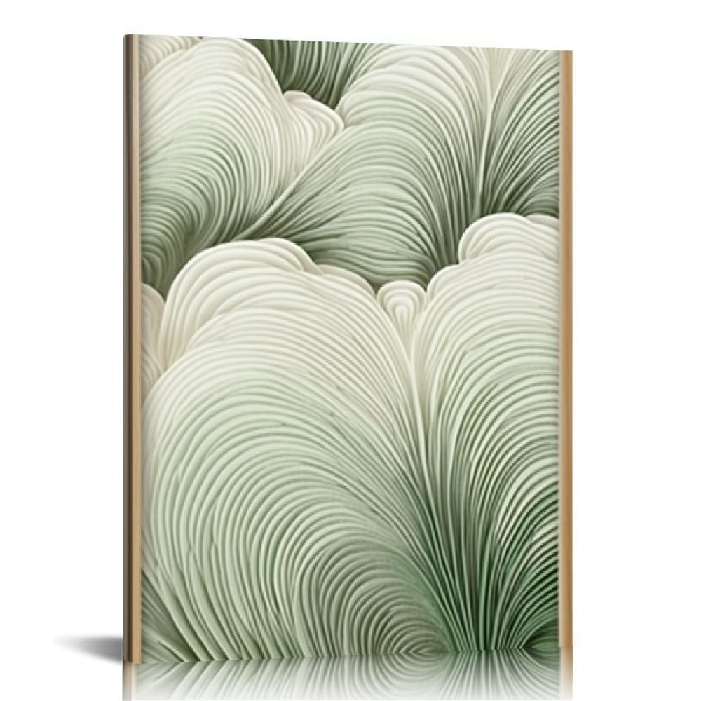 ONETECH Abstract Green and White Wall Art Leaf Texture Decor Posters ...