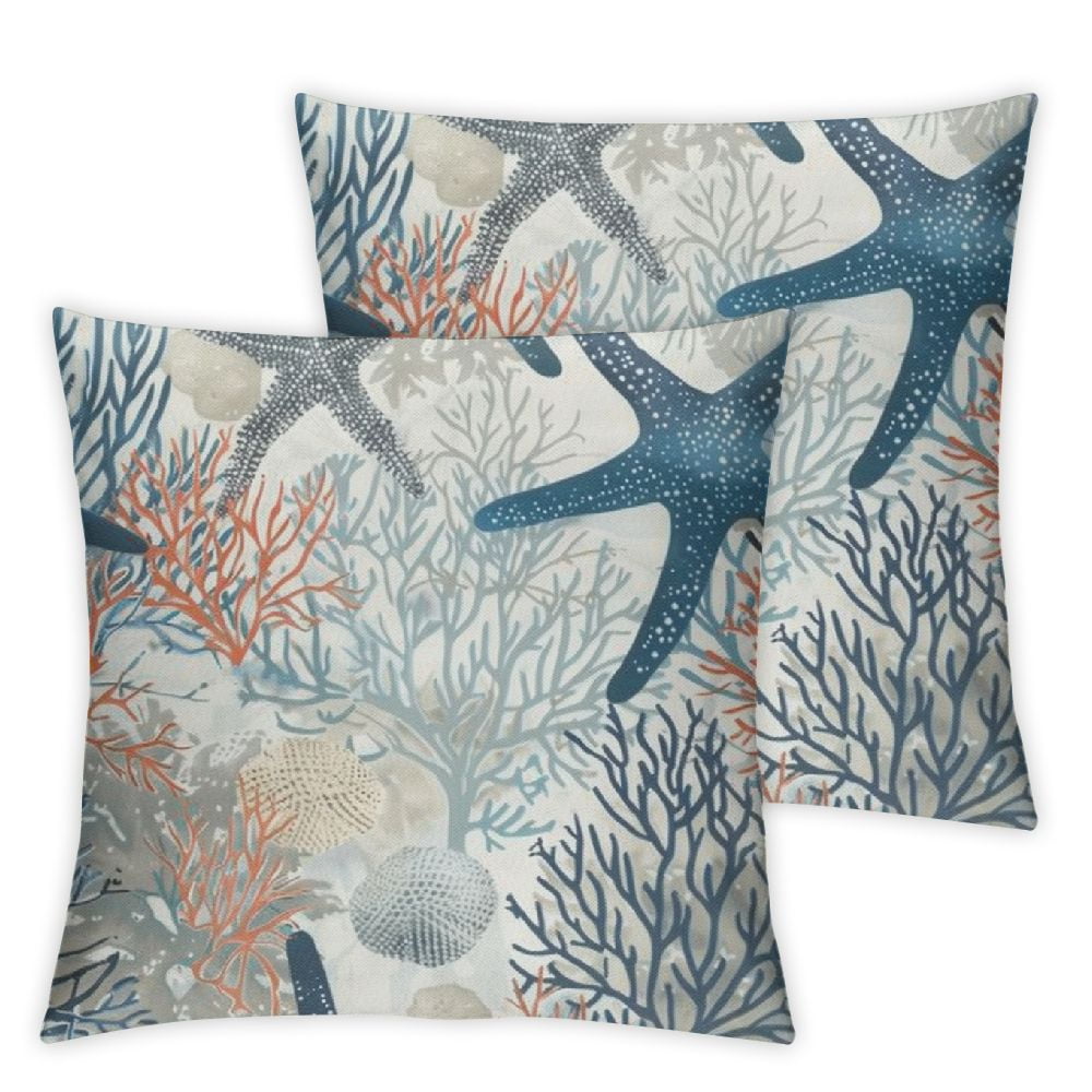 ONETECH Abstract Nautical Coastal Watercolor Beach Ocean Short Plush ...