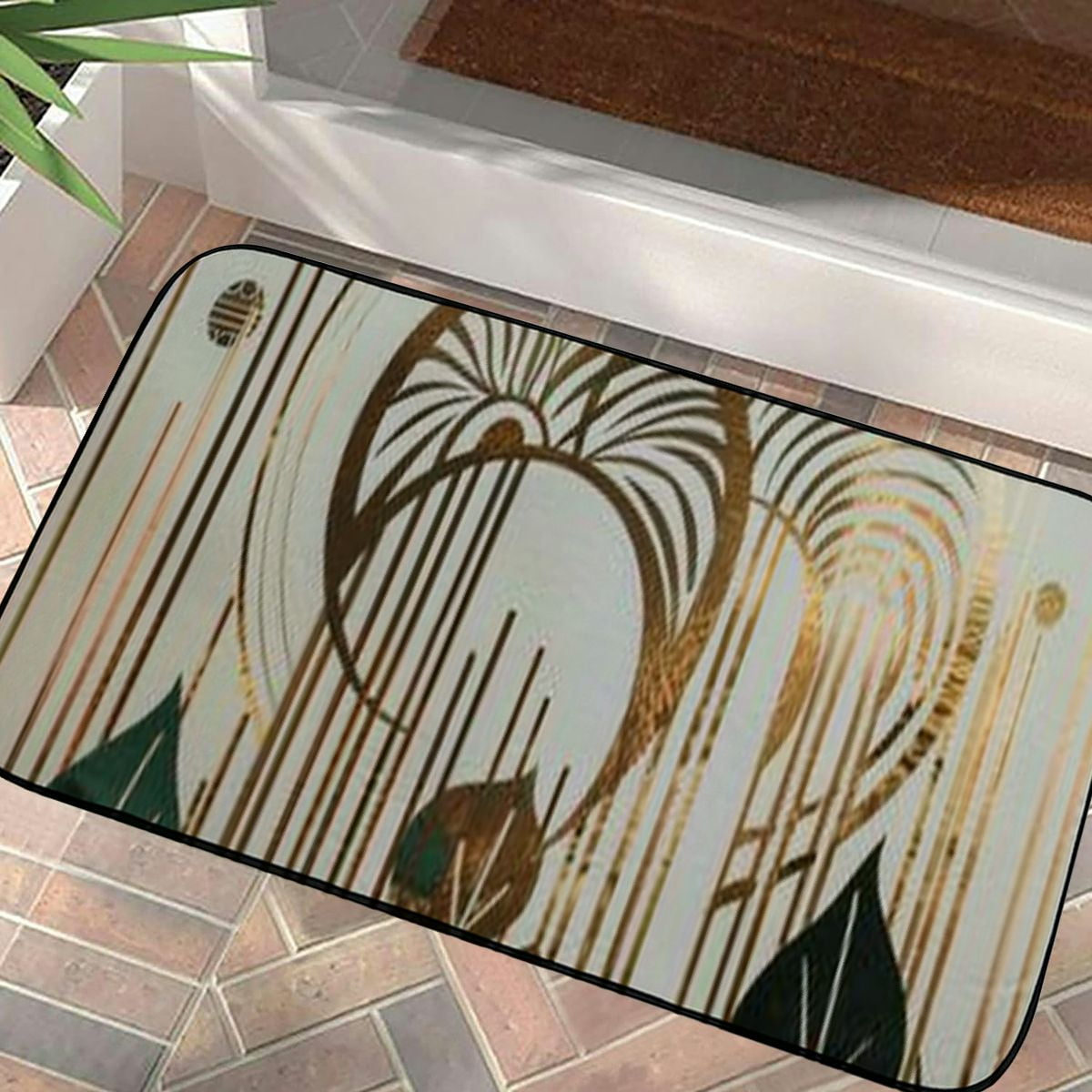 ONETECH Abstract Tropical Mid Century Boho Leaves Modern Geometric ...