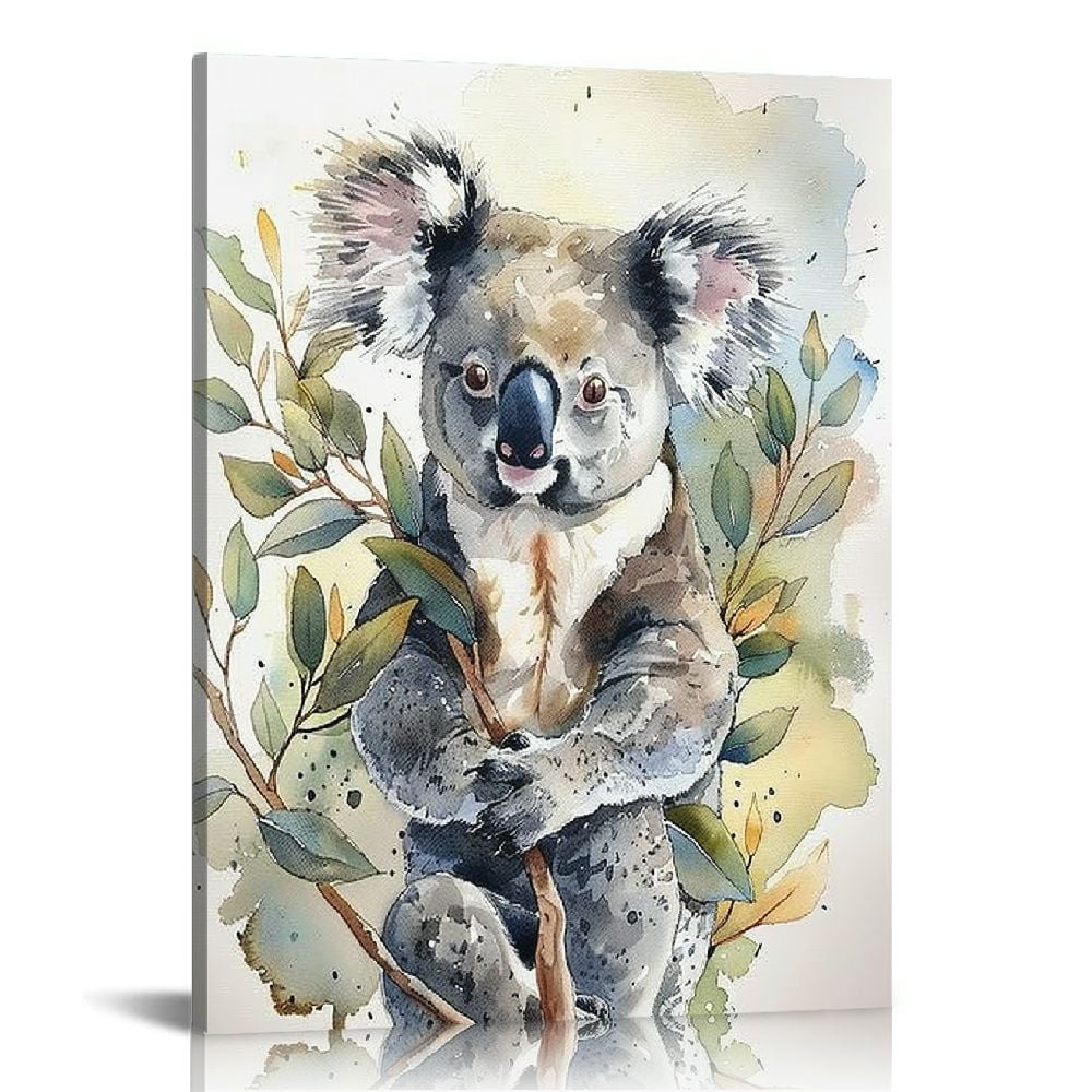 ONETECH Abstract Watercolor Animal Wall Art Prints, Cute Koala Canvas ...