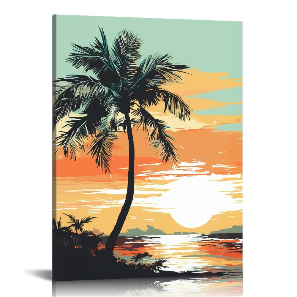 ONETECH Abstract beach canvas wall art Landscape Art - Canvas Wall Art ...