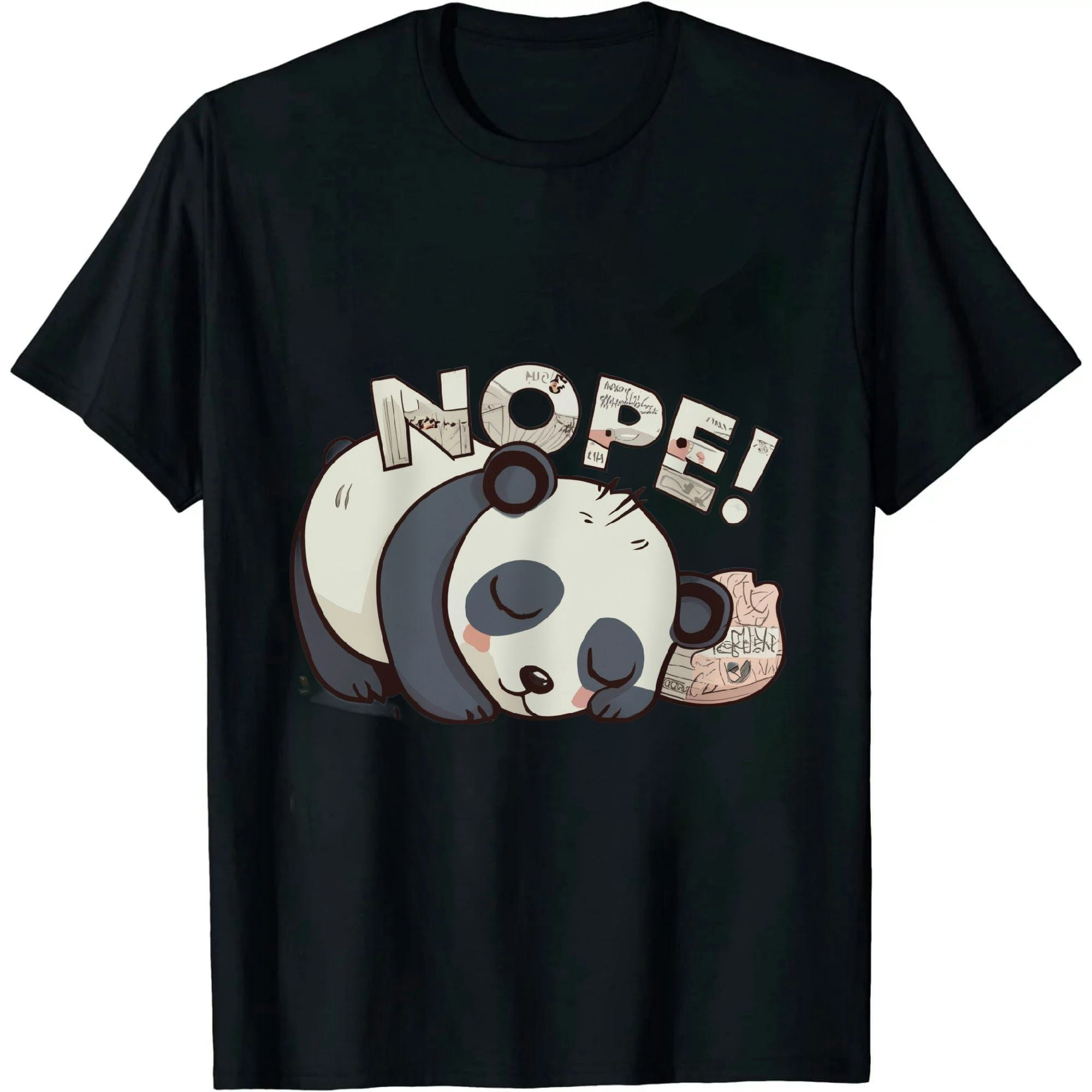 ONETECH Adorable Animal Graphic Tired Sleeping Nope Cute Panda Bear T ...