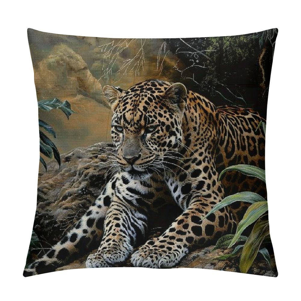 ONETECH African Animal Safari Leopard Wildlife Pillow Cover 16x16 ...