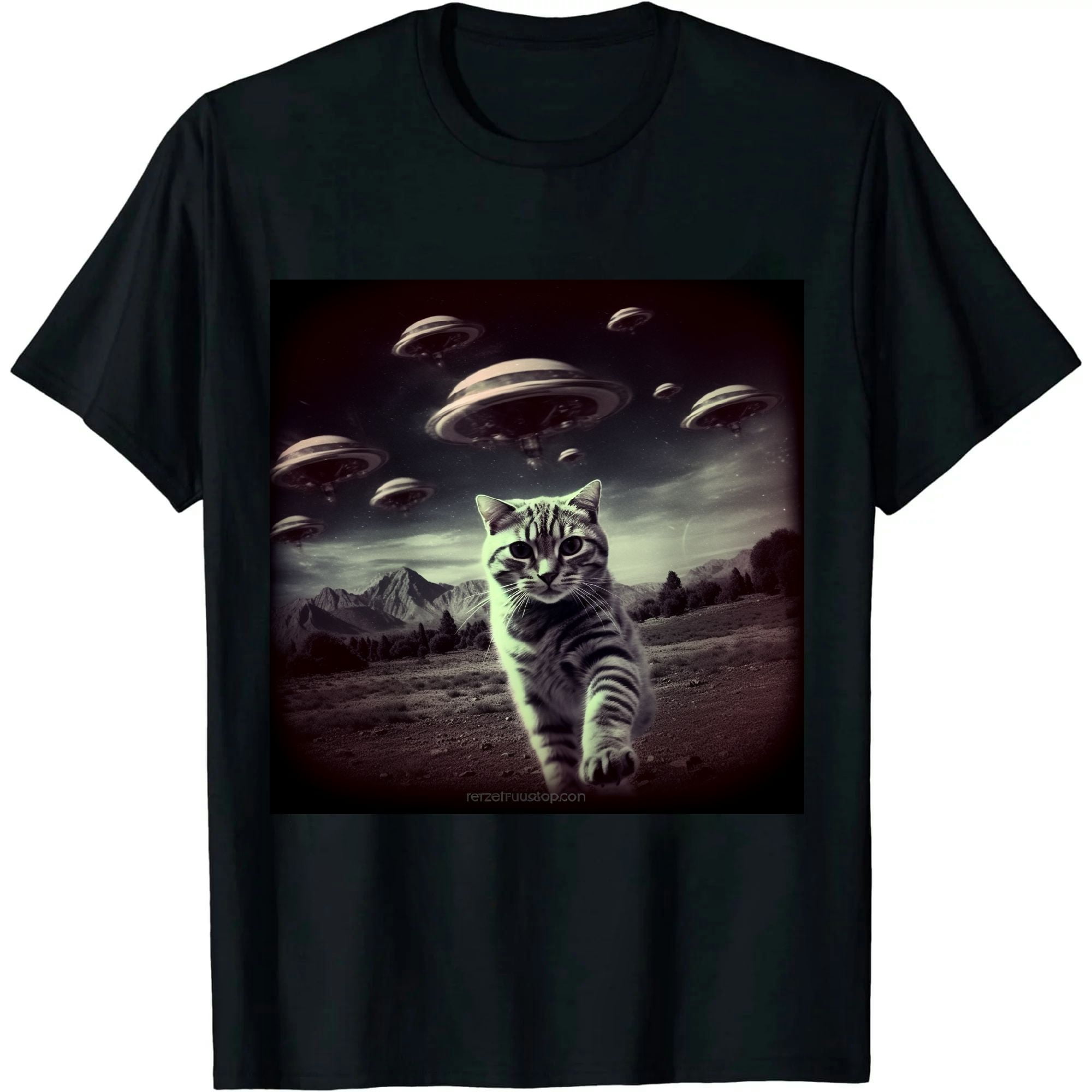 ONETECH Alien UFO Cat Meme T-Shirt - Walmart.com