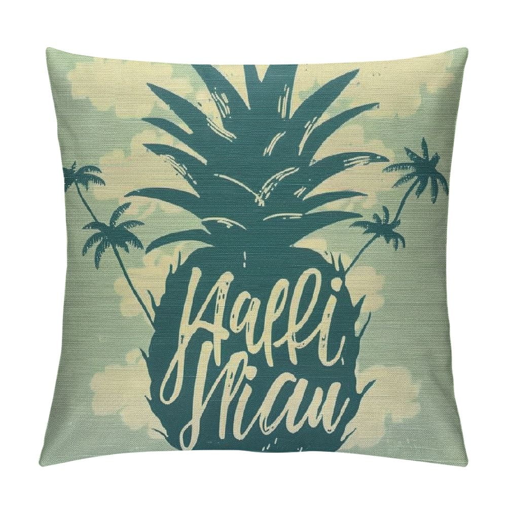 ONETECH Aloha Pineapple Throw Pillow Cover Aloha Tropical Fruit Hawaii Healthy Organic Doodle ...