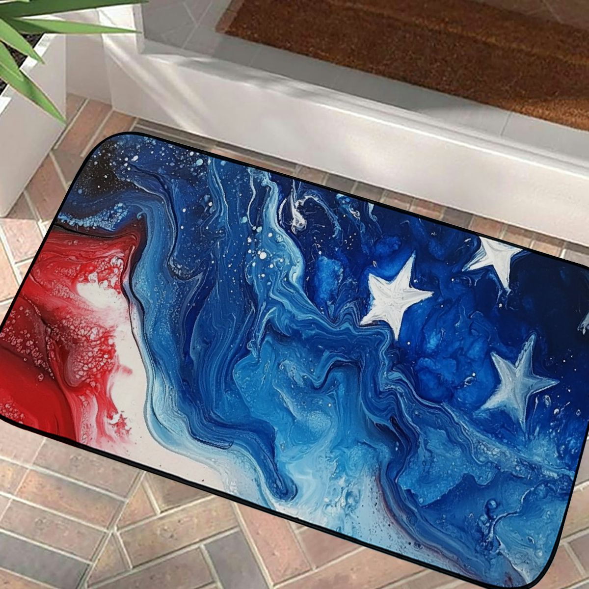 ONETECH American Flag Paint Style Square Floor Mat 19.68x39.37in 19.68 ...