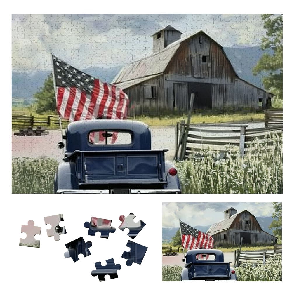 ONETECH American Flag Wooden Jigsaw Puzzle for Adults and Kids ...