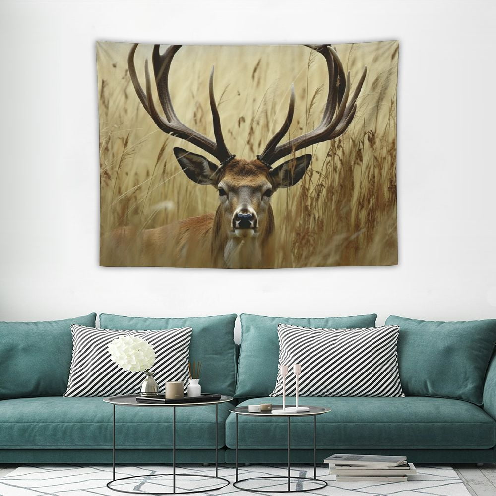 ONETECH Animal Deer Head Tapestry Moose Elk Antler Horn Stag African ...