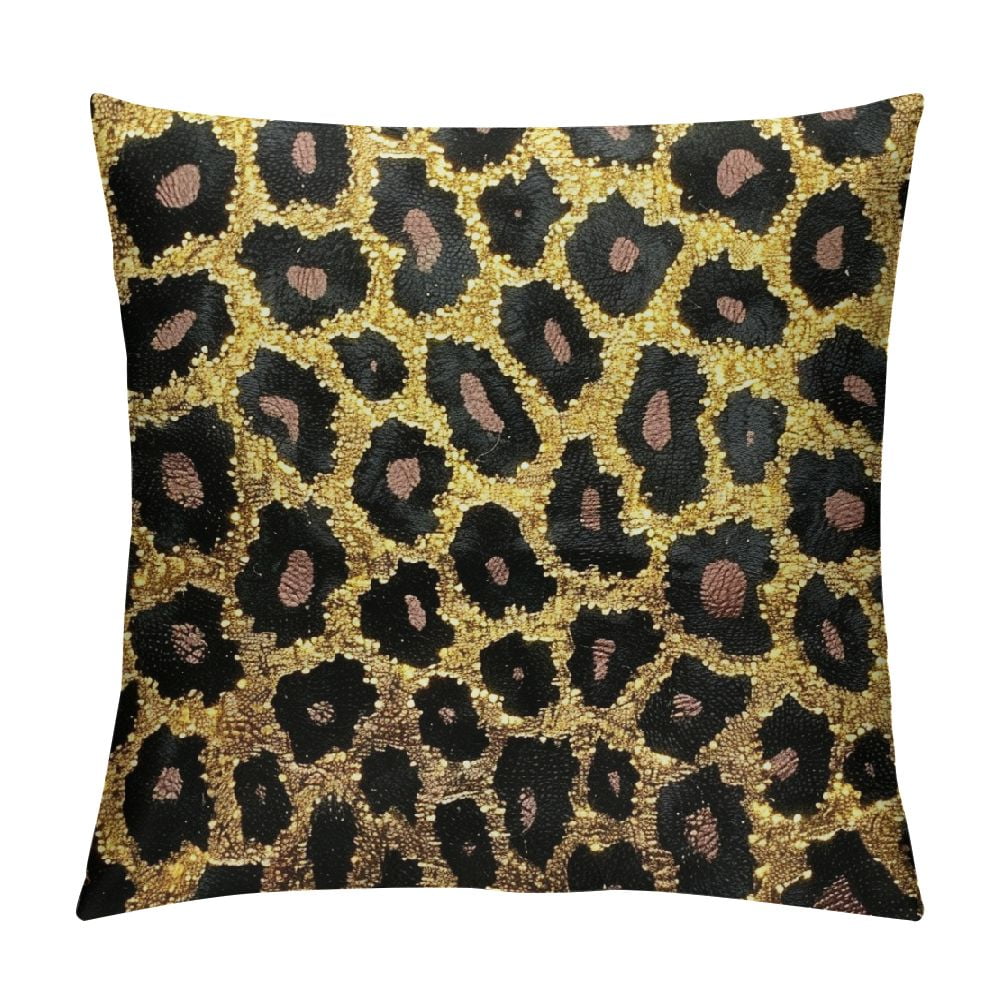 ONETECH Animal Print Pillow Covers Jungle Animal Throw Pillows Tan Faux ...