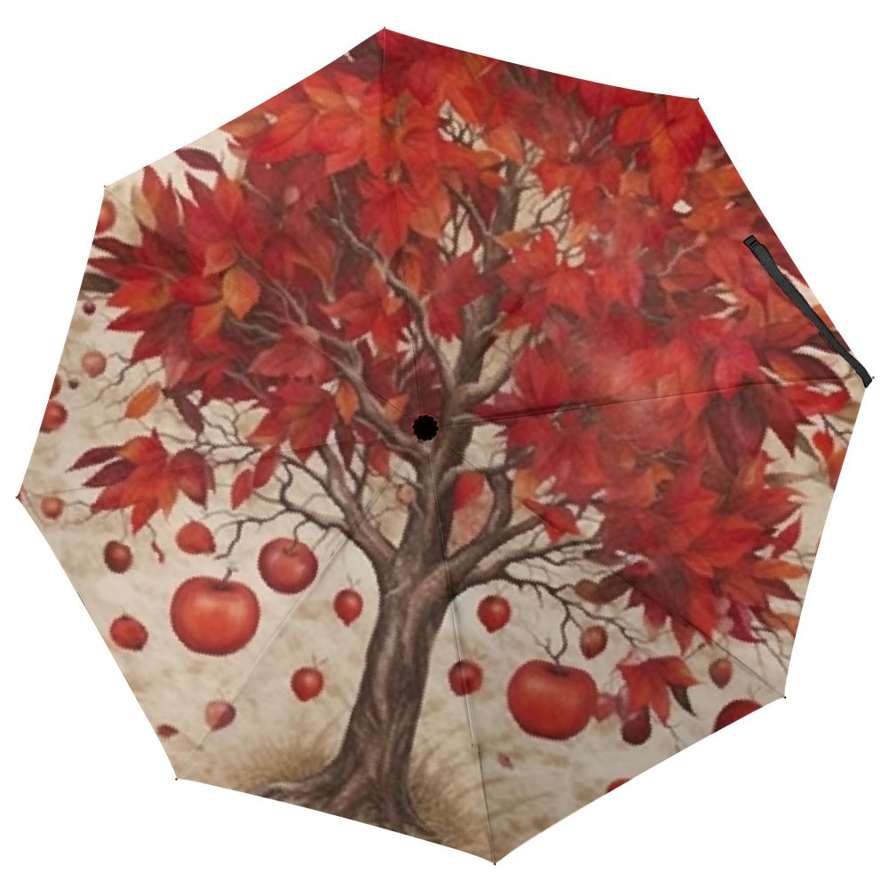 ONETECH Apples Three-Fold Automatic Umbrella Folding Compact PG Fabric ...