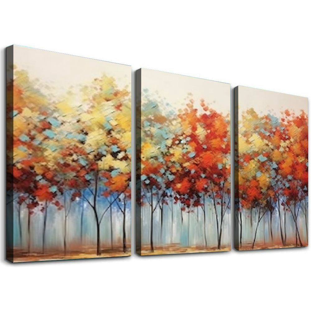 ONETECH Art, 30x60 Inch Modern Abstract Painting Oil Hand Painting Tree ...