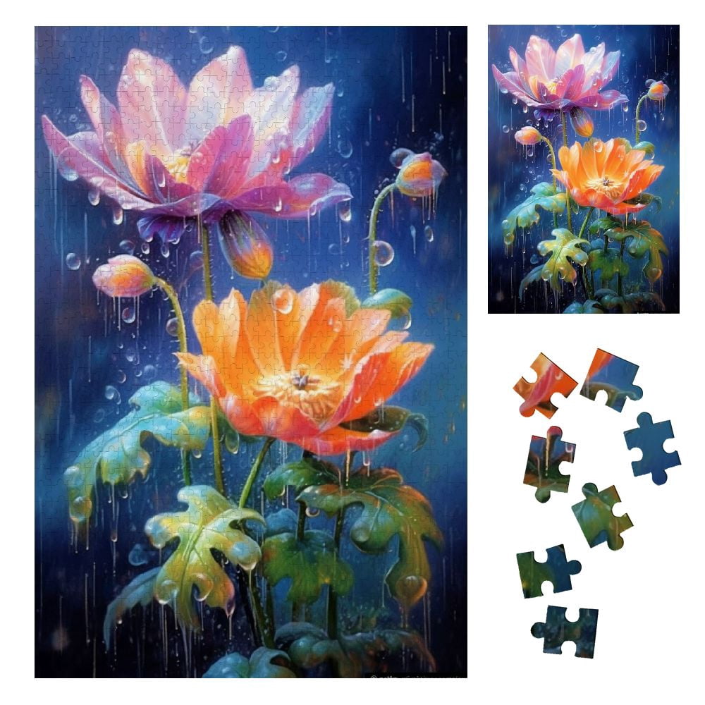 ONETECH Art Flower for Living Room Bedroom Wooden Jigsaw Puzzle ...