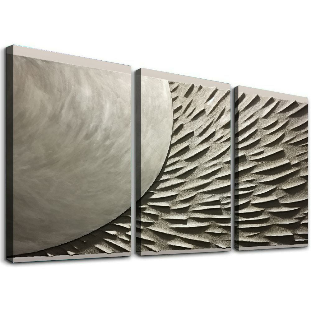 ONETECH Art Paintings, 12''x16''X3 PanelsHand Painted Modern Textured ...