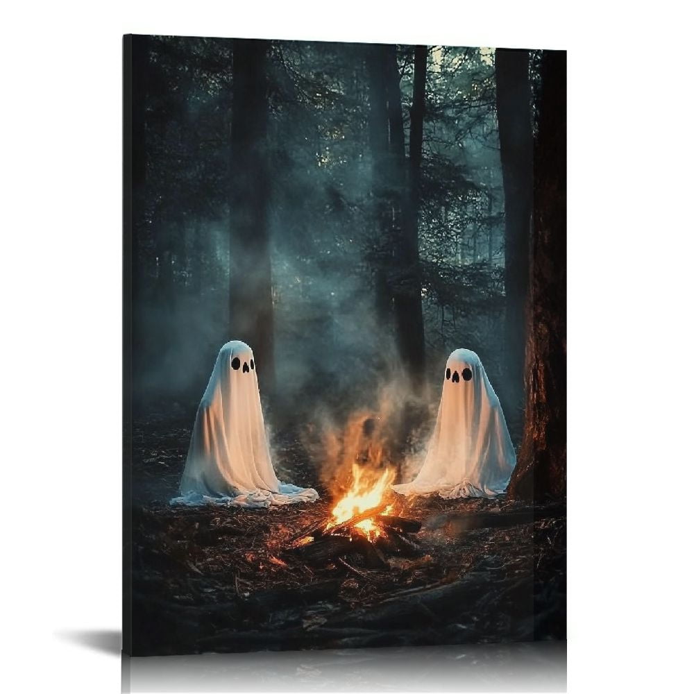 ONETECH Art Print Dark Romantic Decor Ghost Couple Campfire Creepy ...