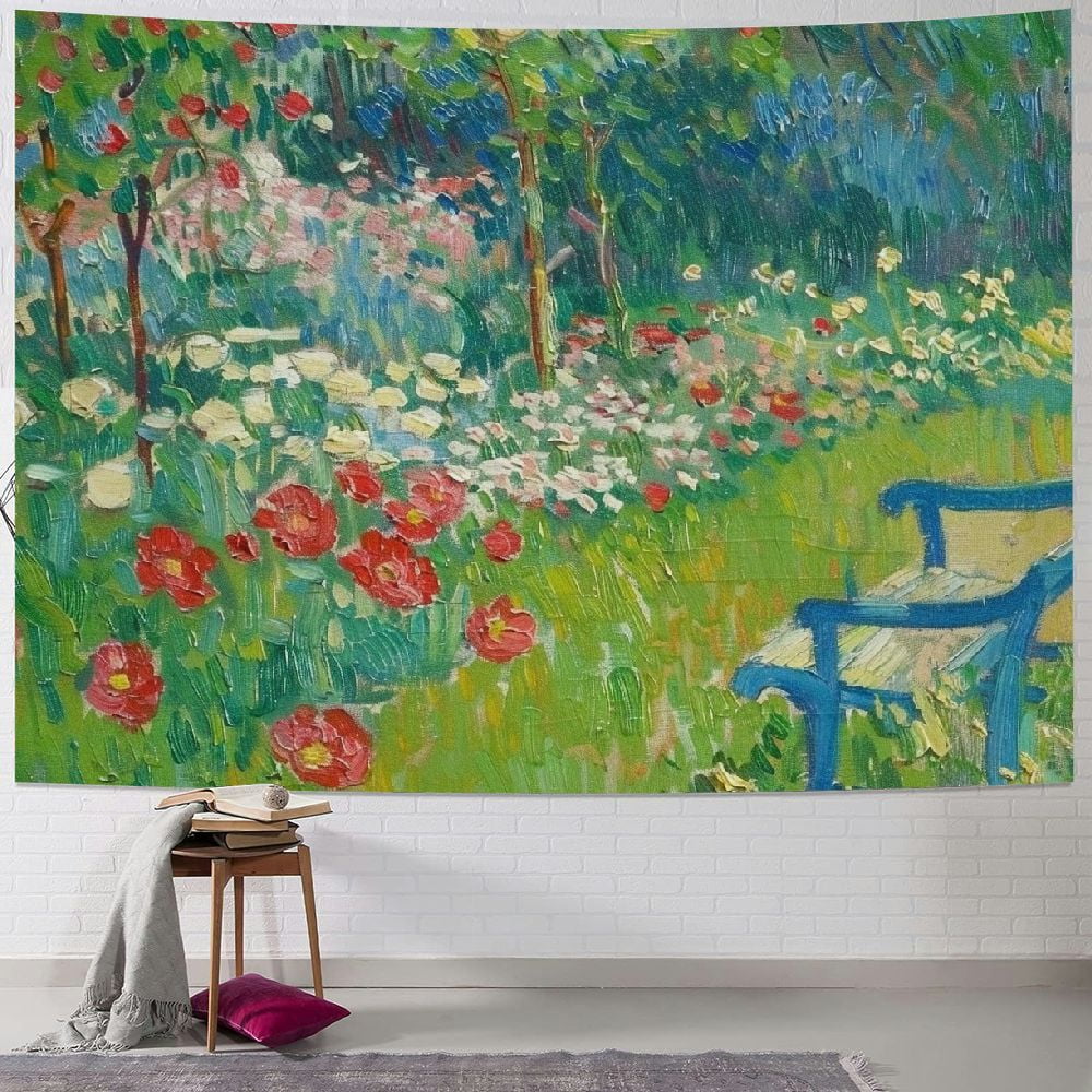 ONETECH Artwork Tapestry Spring Garden Wall Art Tapestry for Bedroom ...