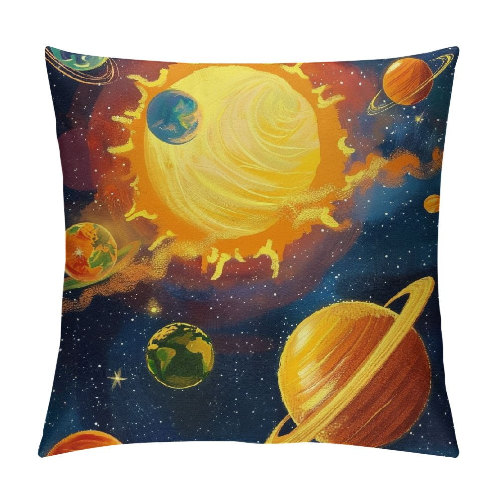 ONETECH Astronaut Spaceship Decorative Kids Throw Pillow Cover, Galaxy ...