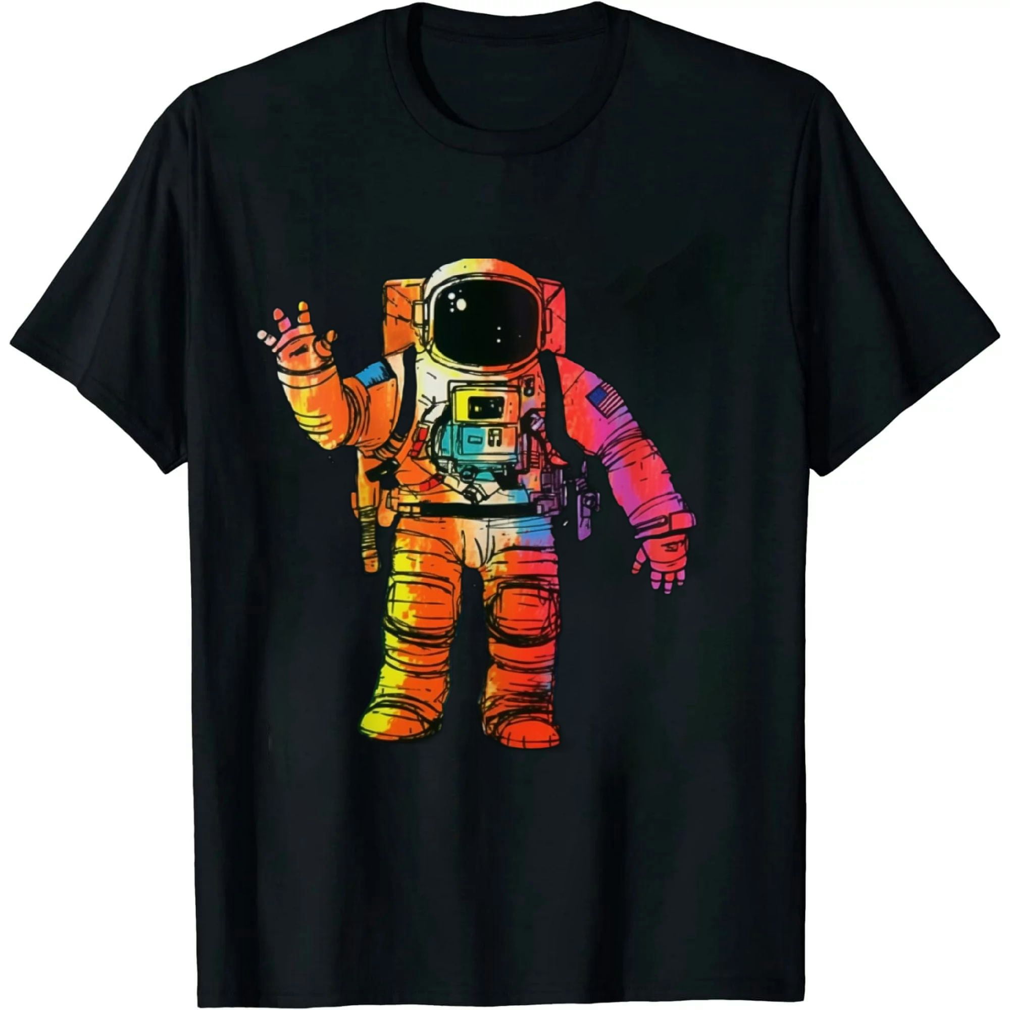 ONETECH Astronaut Tie Dye Space Travel Moon Walk Space Ship T Shirt ...
