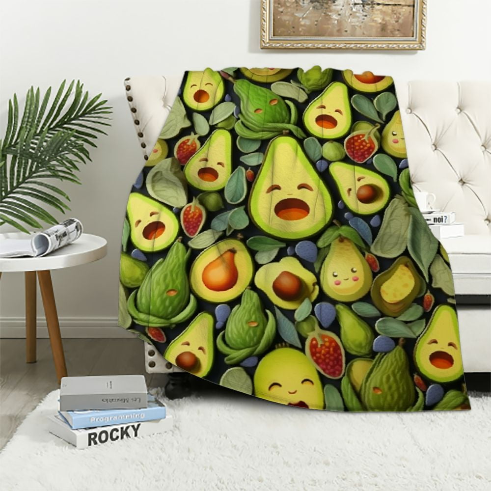 ONETECH Avocado Throw Blanket - Soft, Fuzzy & Warm Small Blanket for ...